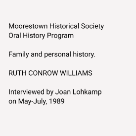 Ruth Conrow Williams - Local History - Moorestown Library